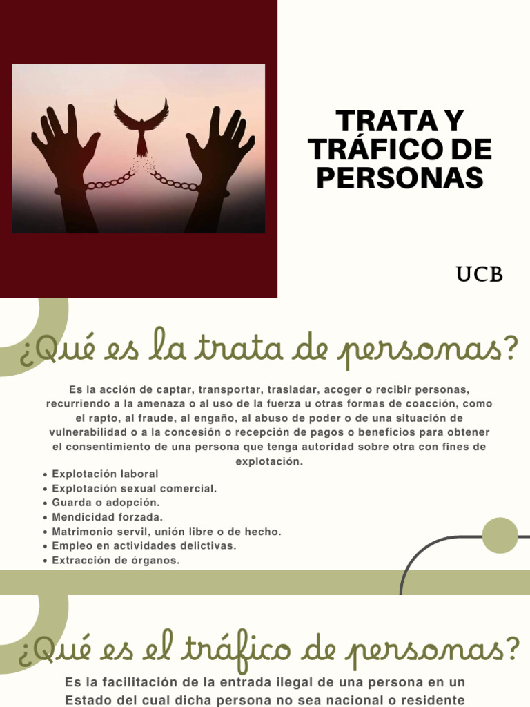 Trata y Tráfico de Personas: Definiciones y Prevención | PDF | Trata de ...