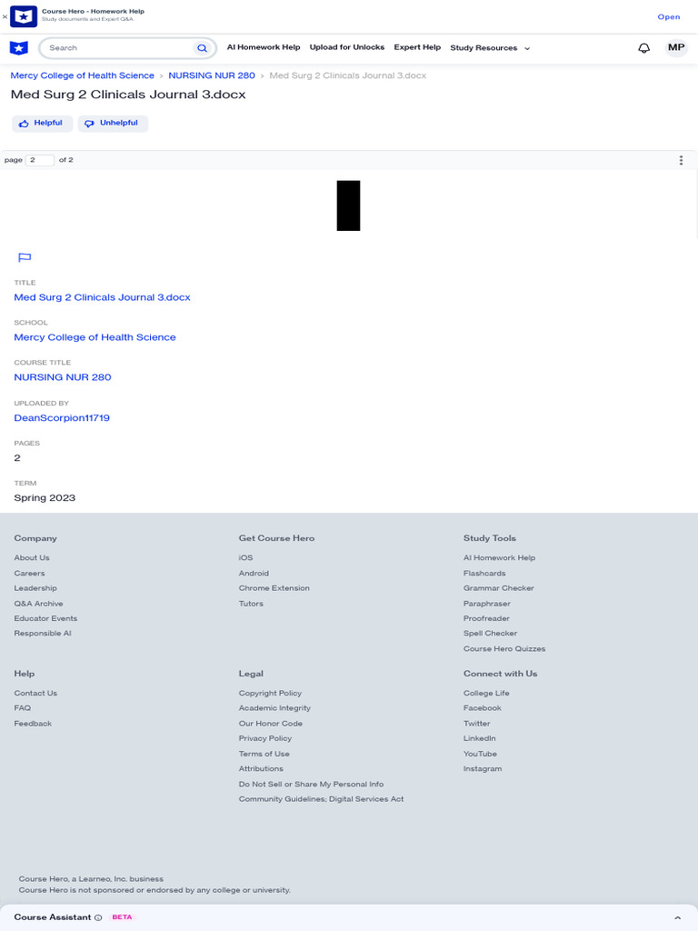 Med Surg 2 Clinicals Journal 3 | PDF | Intravenous Therapy | Aspirin