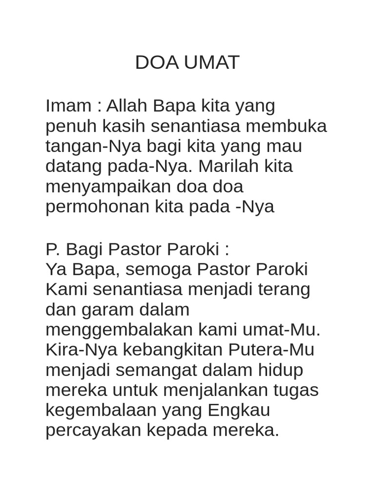 Doa Umat | PDF