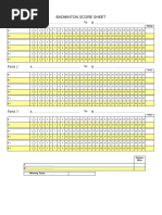 Badminton Score Sheet | PDF | Leisure | Sports