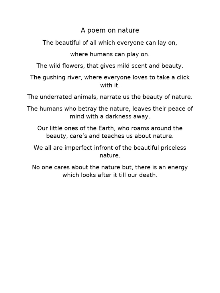 Poem Celebrating Nature's Beauty | PDF