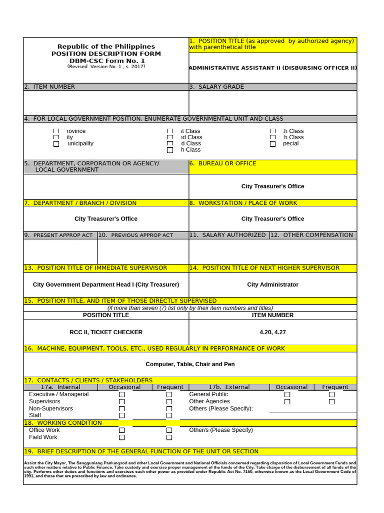 DBM CSC Form No. 1 Revised 2017 Gainy Mondragon | PDF | Business
