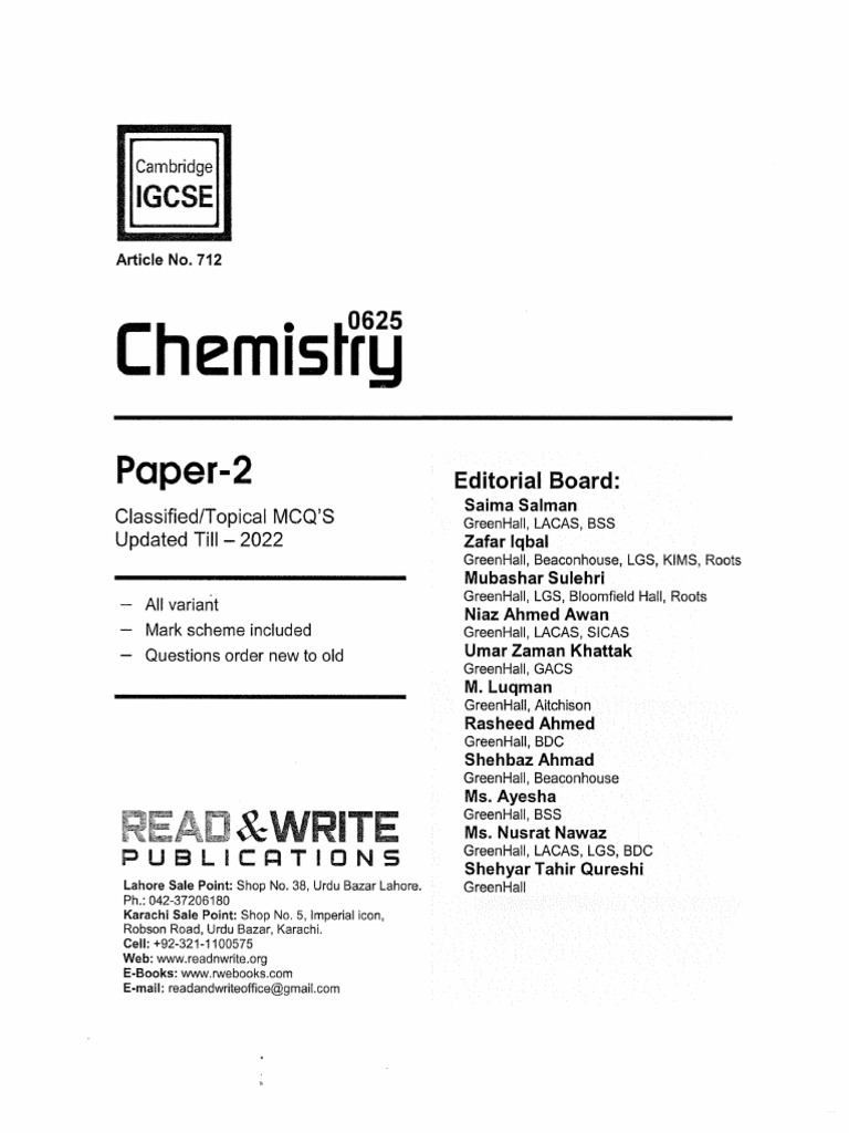 IGCSE Chemistry P2 Topical | PDF