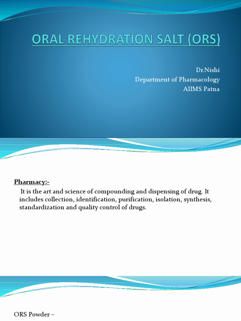 Oral Rehydration Salt Preparation Guide | PDF | Diarrhea | Dehydration