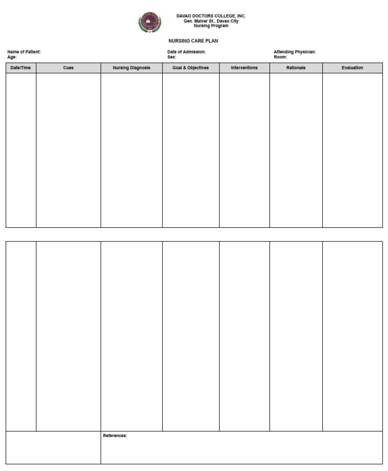 2 Nursing Care Plan Template | PDF