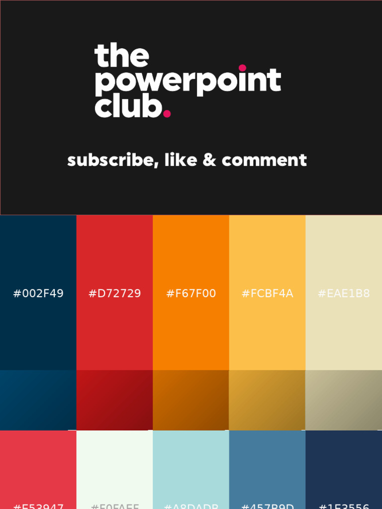 The Powerpoint Club - Best Colour Palettes | PDF