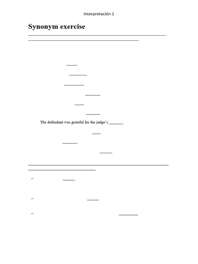 Synonym and Classification Exercises | PDF