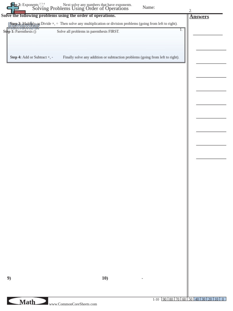 Common Core Sheets | PDF | Multiplication | Exponentiation