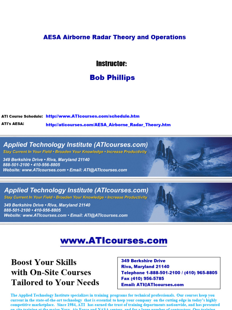AESA Airborne Radar Theory and Operations Course Sampler Robert A Phillips (PDFDrive) | PDF ...