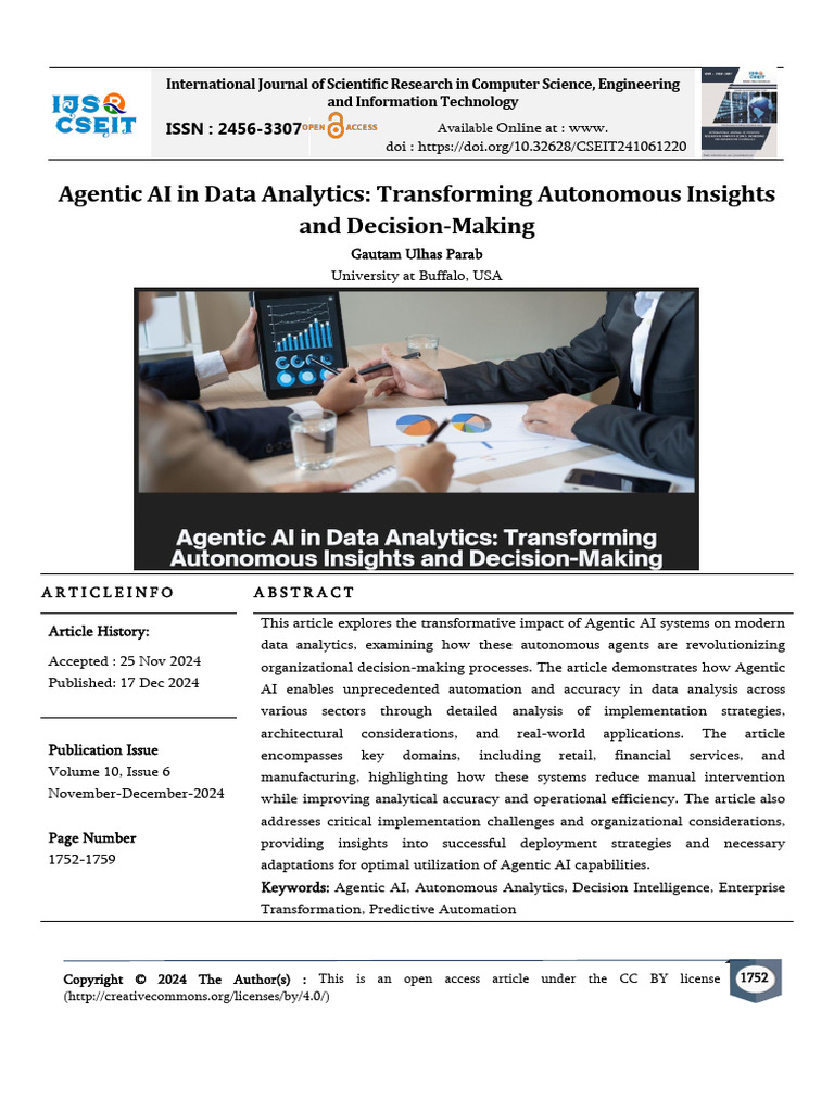 Agentic AI in Data Analytics Transforming Autonomo | PDF | Artificial Intelligence ...
