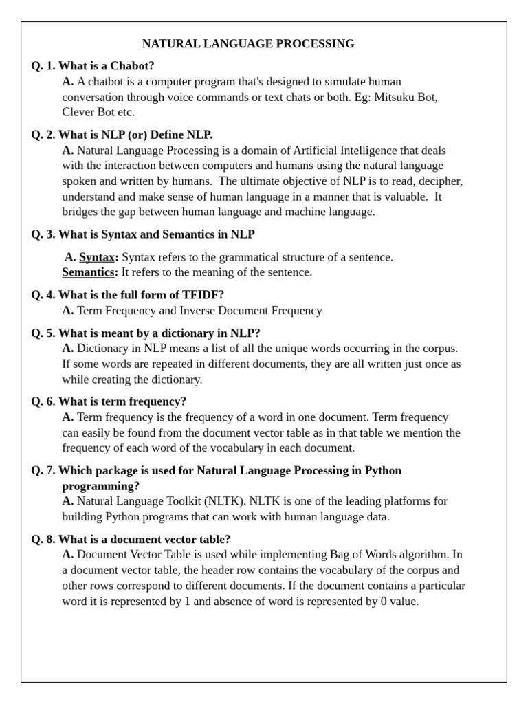 NLP notes | PDF | Word | Linguistics