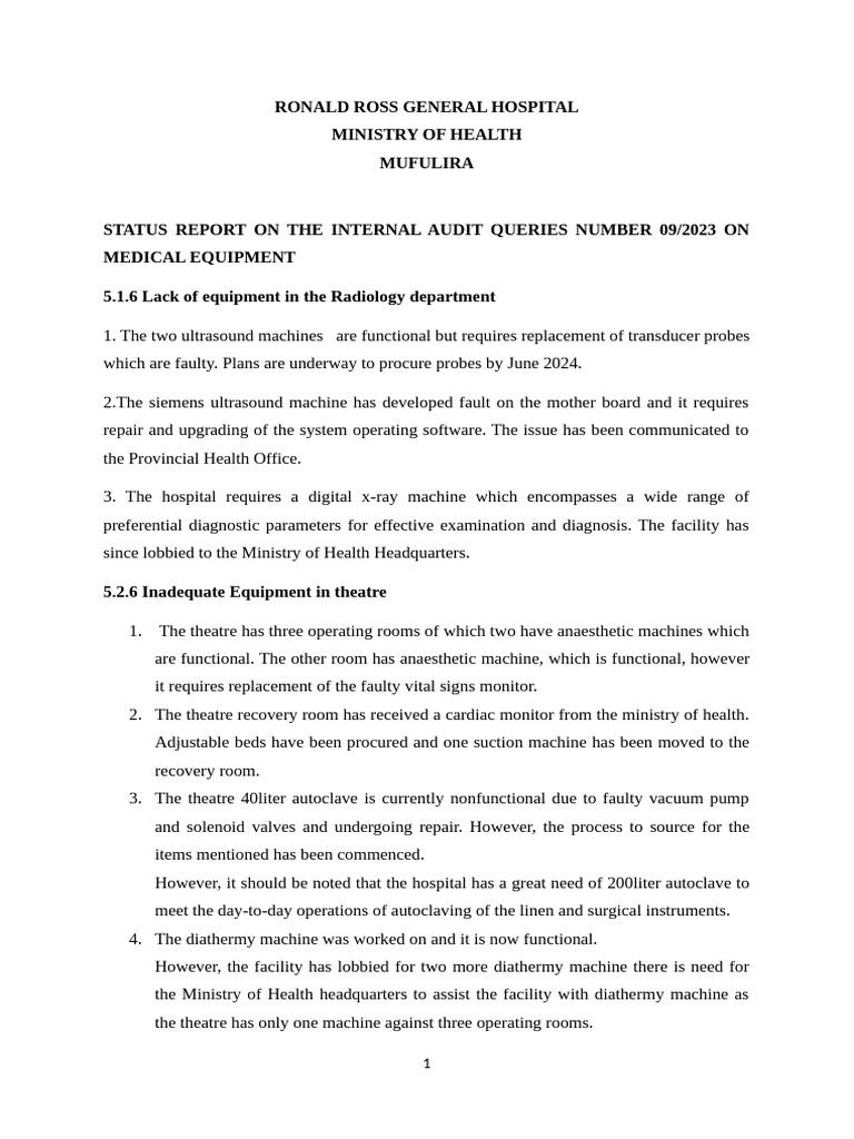 Status Report of Internal Audit Queries Number 19 of 2023 | PDF ...