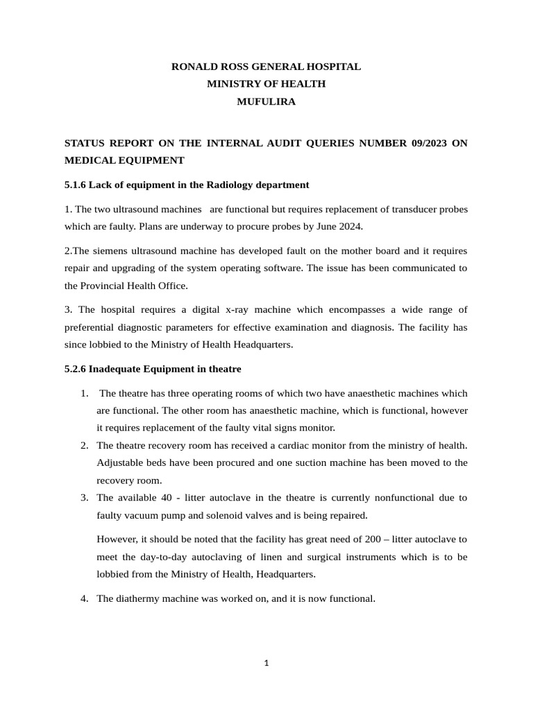 Status Report of Internal Audit Queries Number 19 of 2023-1 | PDF ...