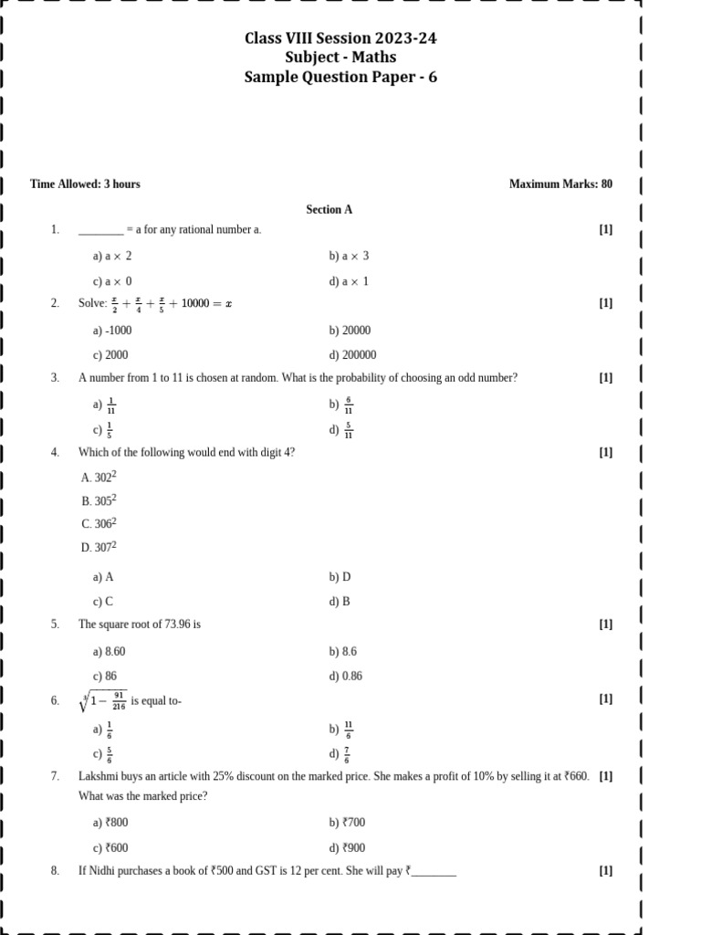 class 8 maths 6 sp | PDF | Sunscreen | Area