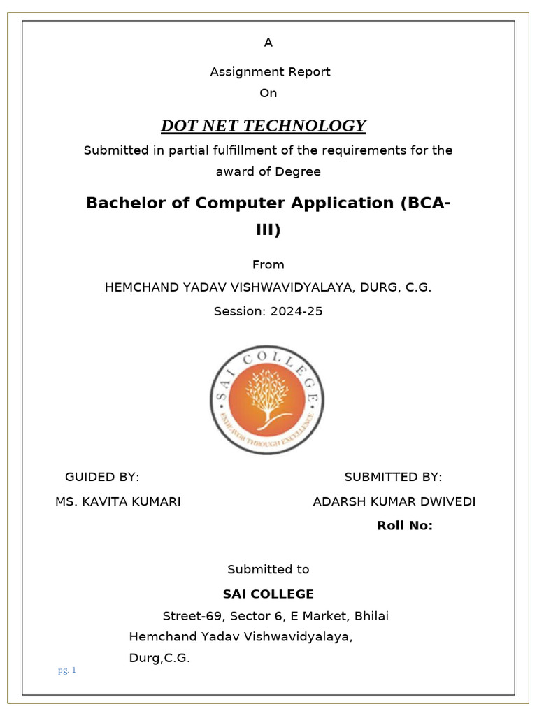 Dot - Net - Technology - Practical (1) Adarsh | PDF | Matrix (Mathematics) | Computer Programming