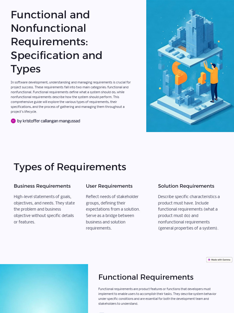 Functional and Nonfunctional Requirements Specification and Types | PDF ...