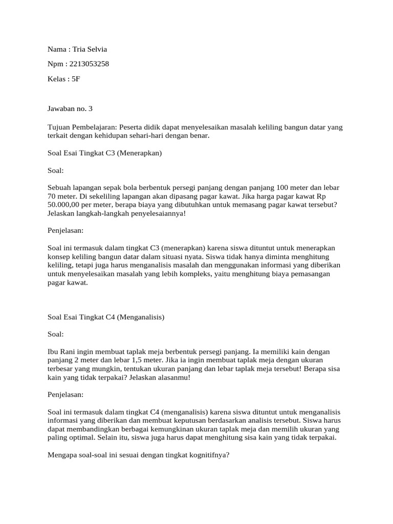 Nama: Tria Selvia NPM: 2213053258 Kelas: 5F | PDF