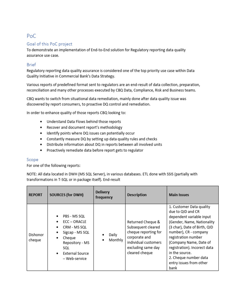 DQ PoC Summary | PDF | Data Quality | Microsoft Sql Server