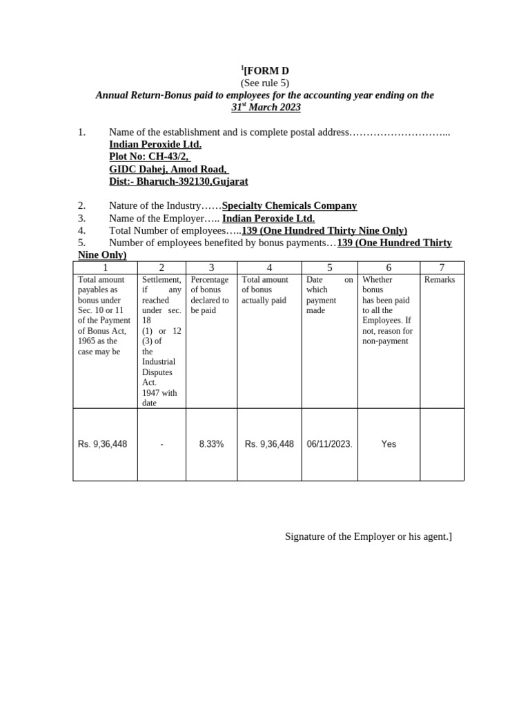 Form D-Bonus-Format | PDF