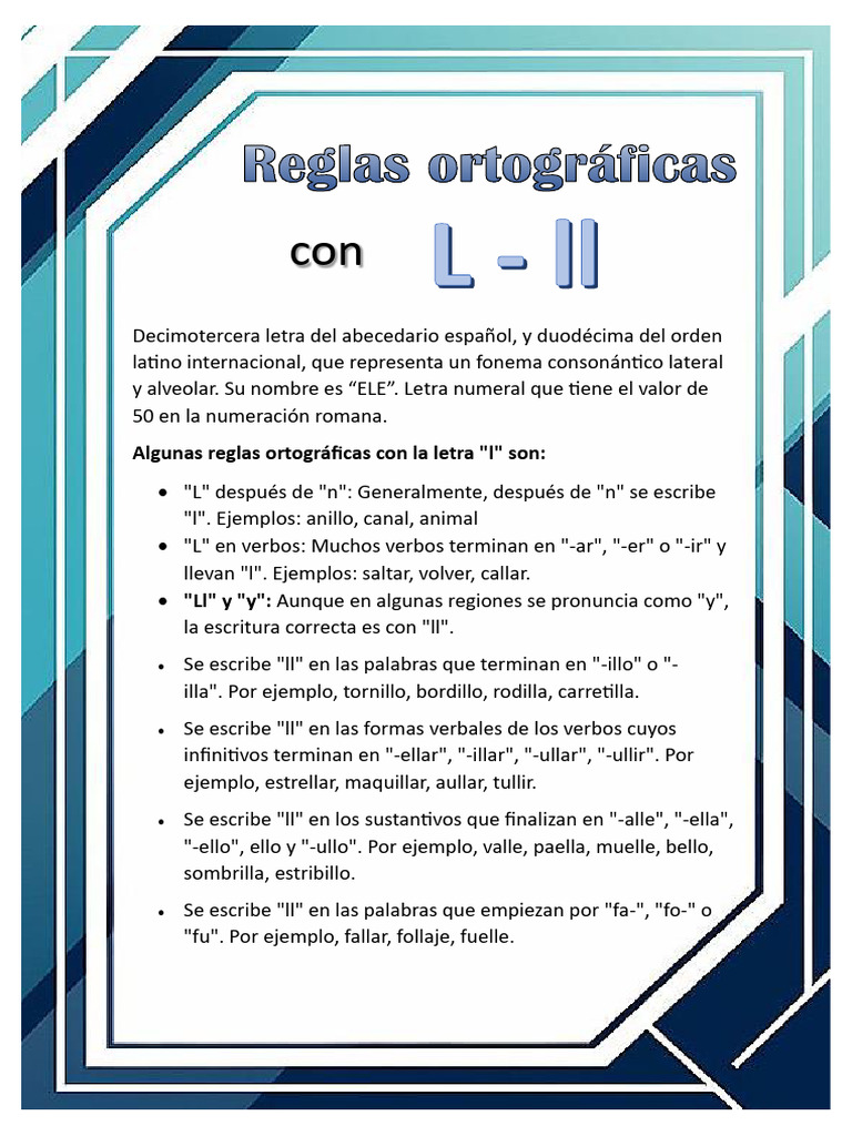 reglas ortograficas l | PDF