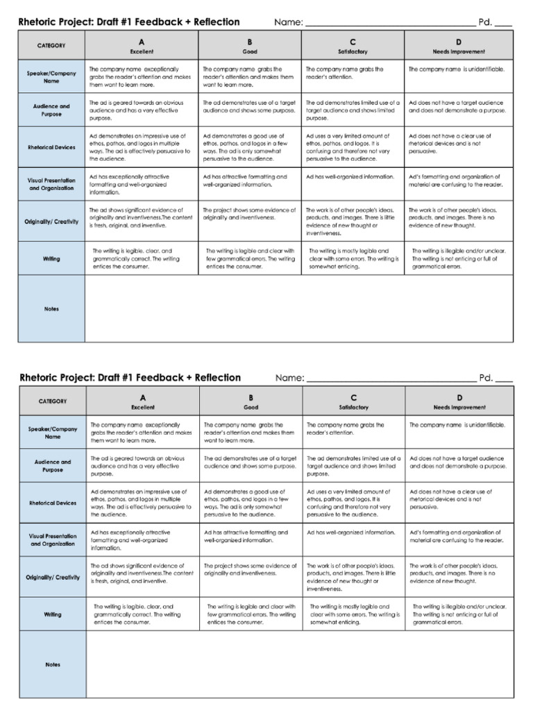 Draft #1 Feedback + Reflection | PDF