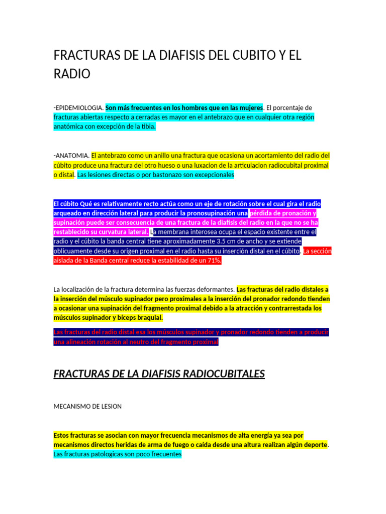 Fracturas Antebrazo Diafisis (1) | PDF | Codo | Sistema musculoesquelético