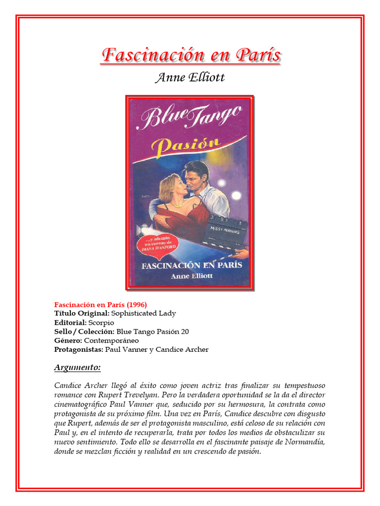 Anne Elliott - Fascinacion en Paris | PDF