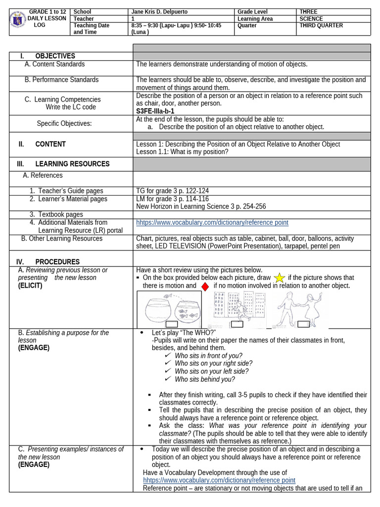 624552121-DLP-in-Science-3-Lesson-1-1-Q3-LC1 | PDF | Learning | Pedagogy