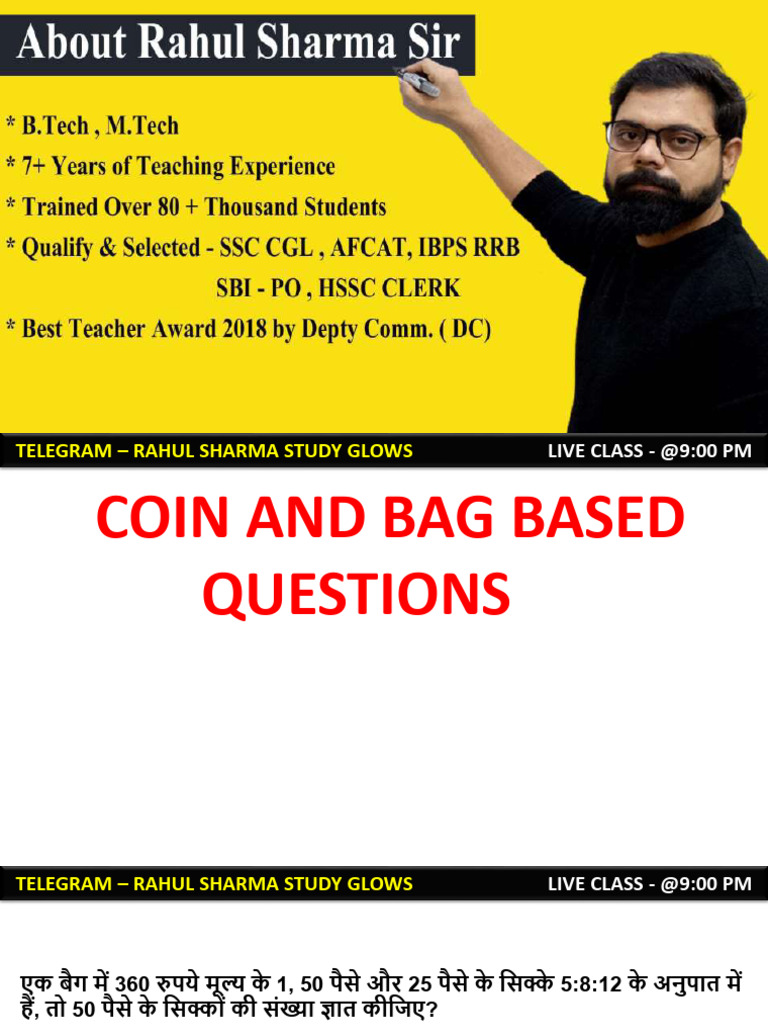 RATIO PART 2 Coin Based Questions | PDF