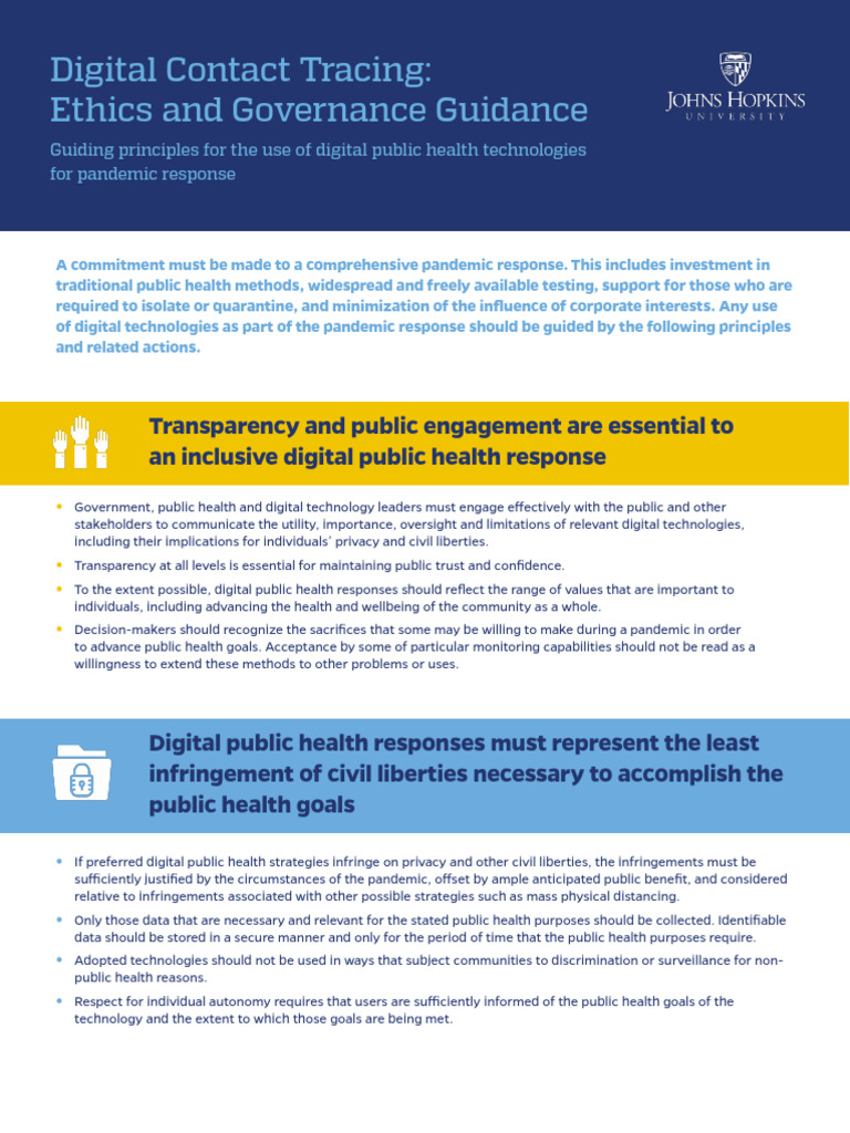 JHU Digital Tech Guiding Principles | PDF | Public Health | Governance