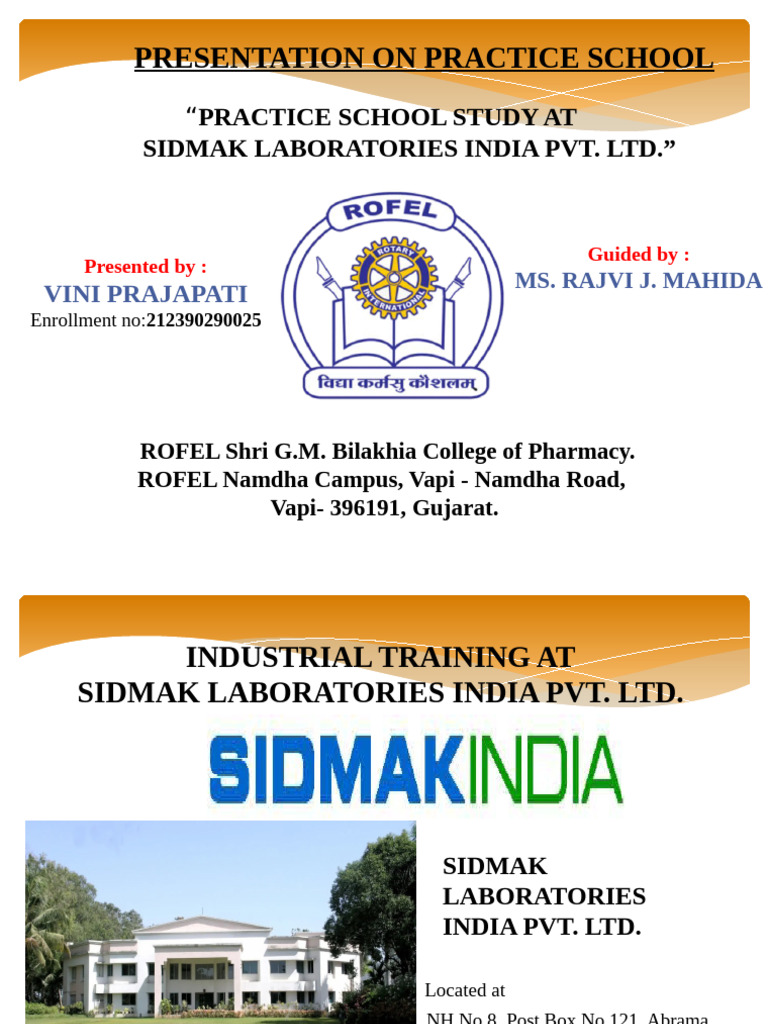 Finial PRESENTATION ON PRACTICE SCHOOL BY VINI 25 | PDF | Tablet (Pharmacy)