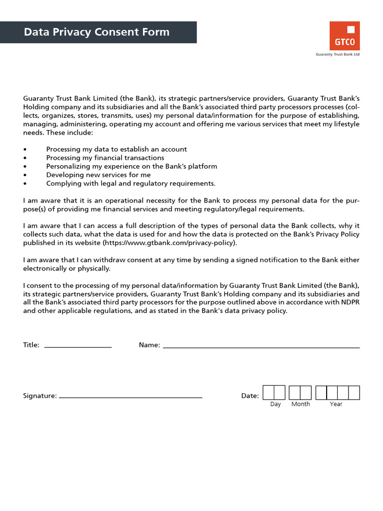 Data Privacy Consent Form | PDF