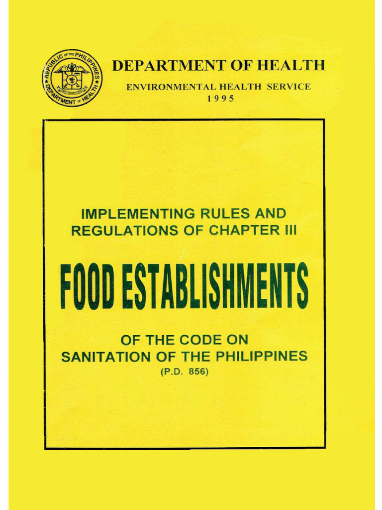 Chapter 3 Food Establishments V2 | PDF