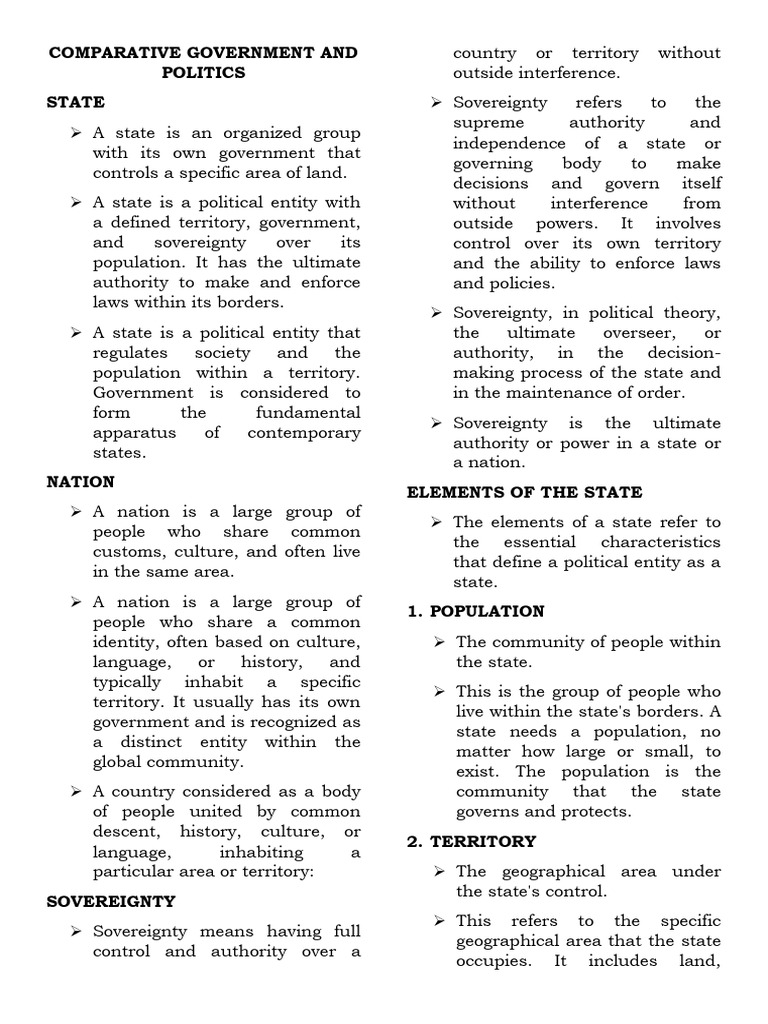 Understanding State and Government Elements | PDF | Government | State ...