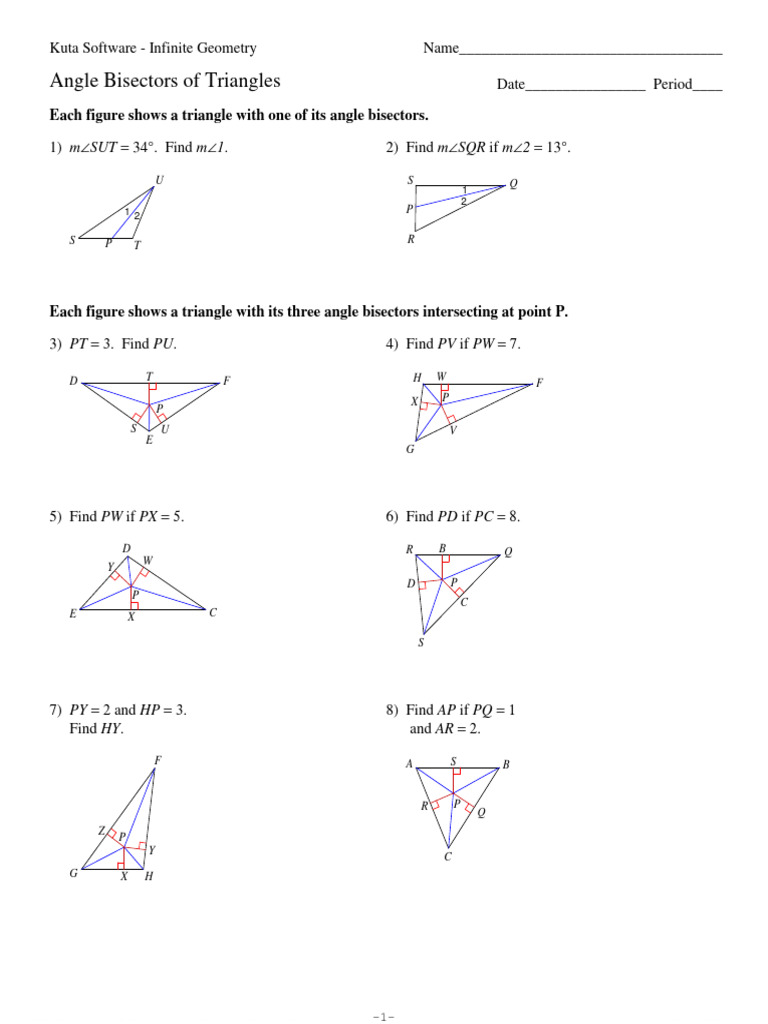 5 Angle Bisectors of Triangles | PDF | Euclid | Geometric Shapes