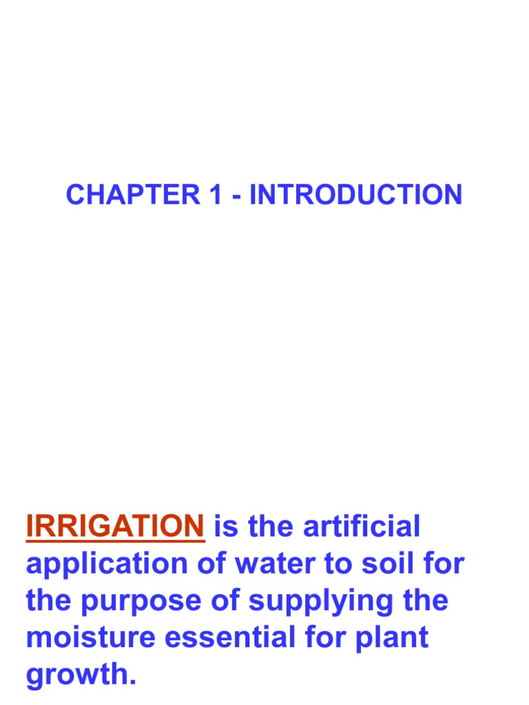 Irrigation Chapter 1 | PDF | Dam | Soil