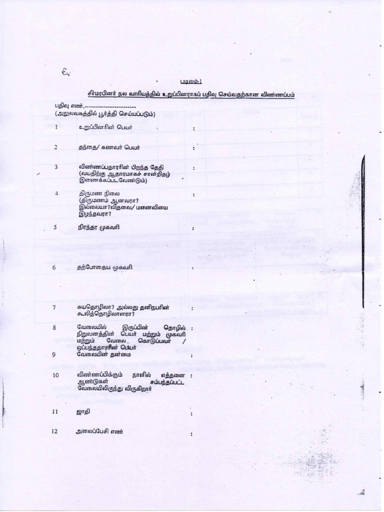 DNC Welfare Form | PDF