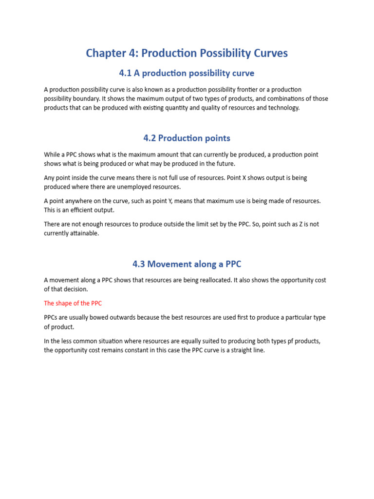 Production Possibility Curves | PDF