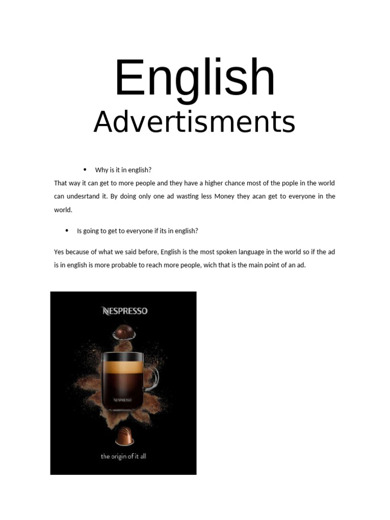 English Ads: Global Reach Strategy | PDF