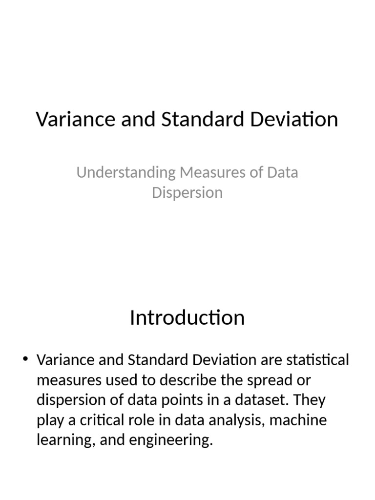 Variance and Standard Deviation | PDF