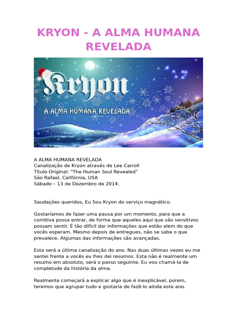 Kryon - A Alma Humana Revelada | PDF | Amor | Tempo