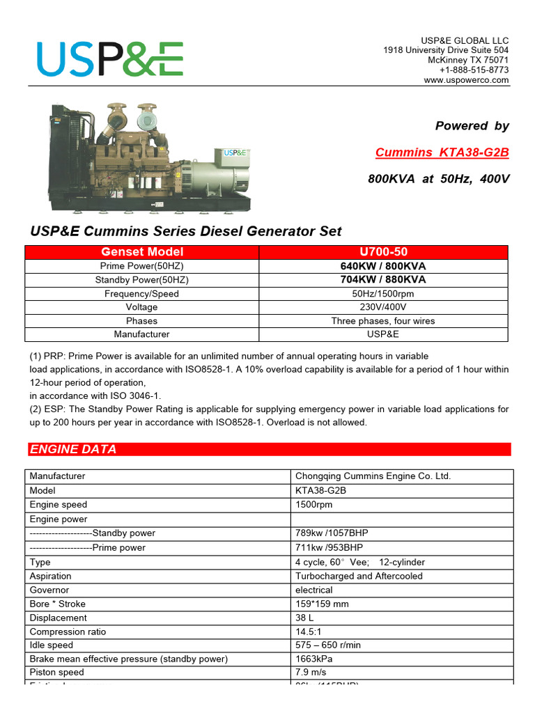 2652-u700_50_704kw_kta38_g2b | PDF | Engines | Diesel Engine