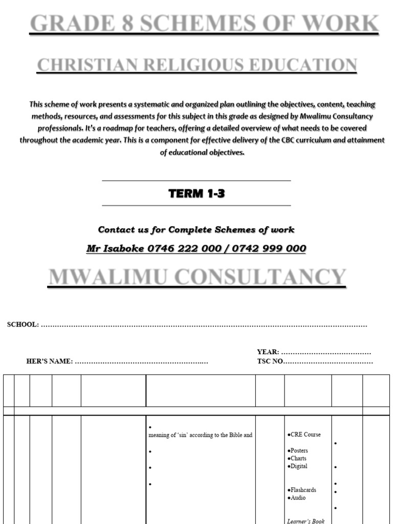 Grade 8 Cre Sow t1-t3 SP | PDF | Salvation | Jesus