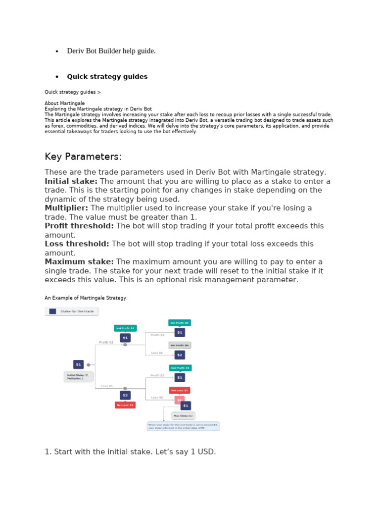 Martingale Strategy in Deriv Bot Guide | PDF | Moving Average | Boolean ...