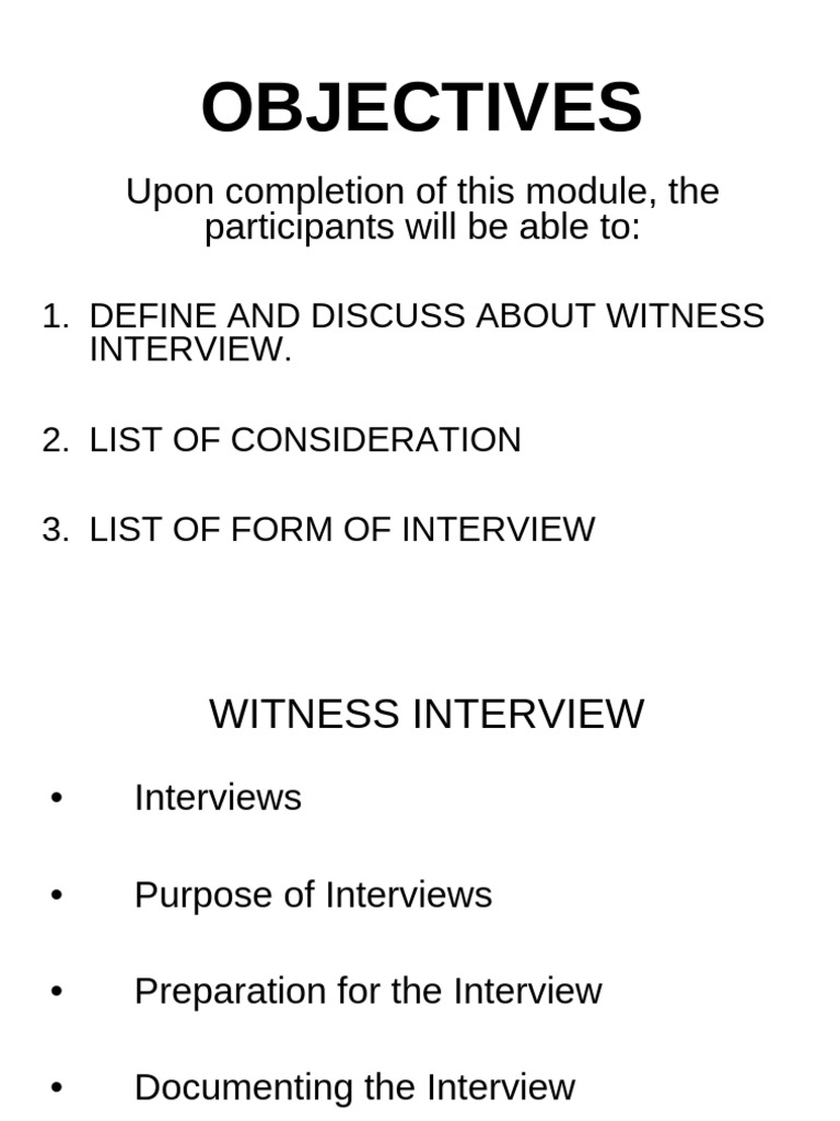 Lessonplan Witness Interview | PDF | Witness | Mental Processes