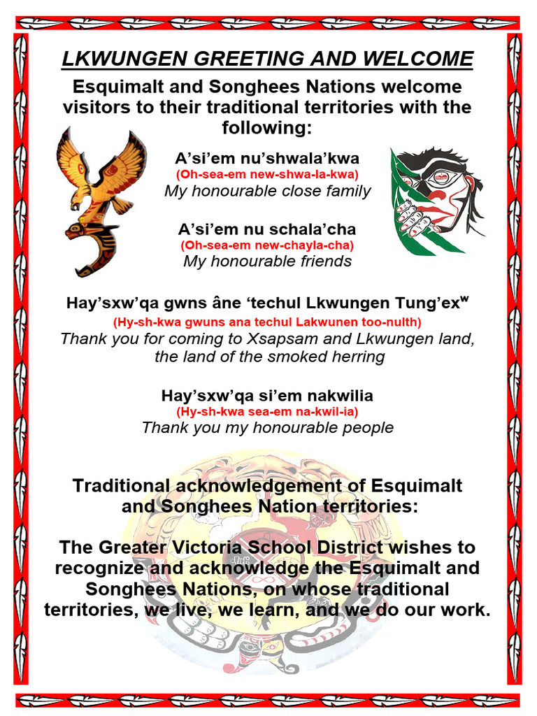 Lkwungen Territory Welcome Message | PDF