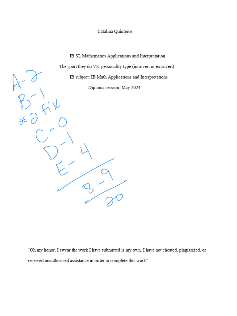 Catalina Quinteros Final IA | PDF | Extraversion And Introversion | Personality Type