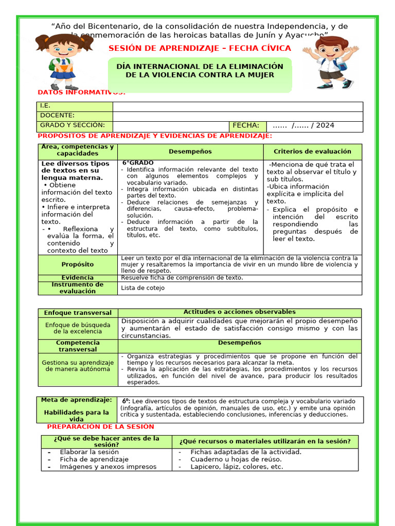 Ses-Fecha Civica-Día Internacional de La Eliminación de La Violencia ...