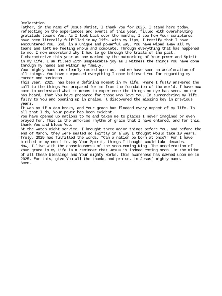 2025 Declaration | PDF