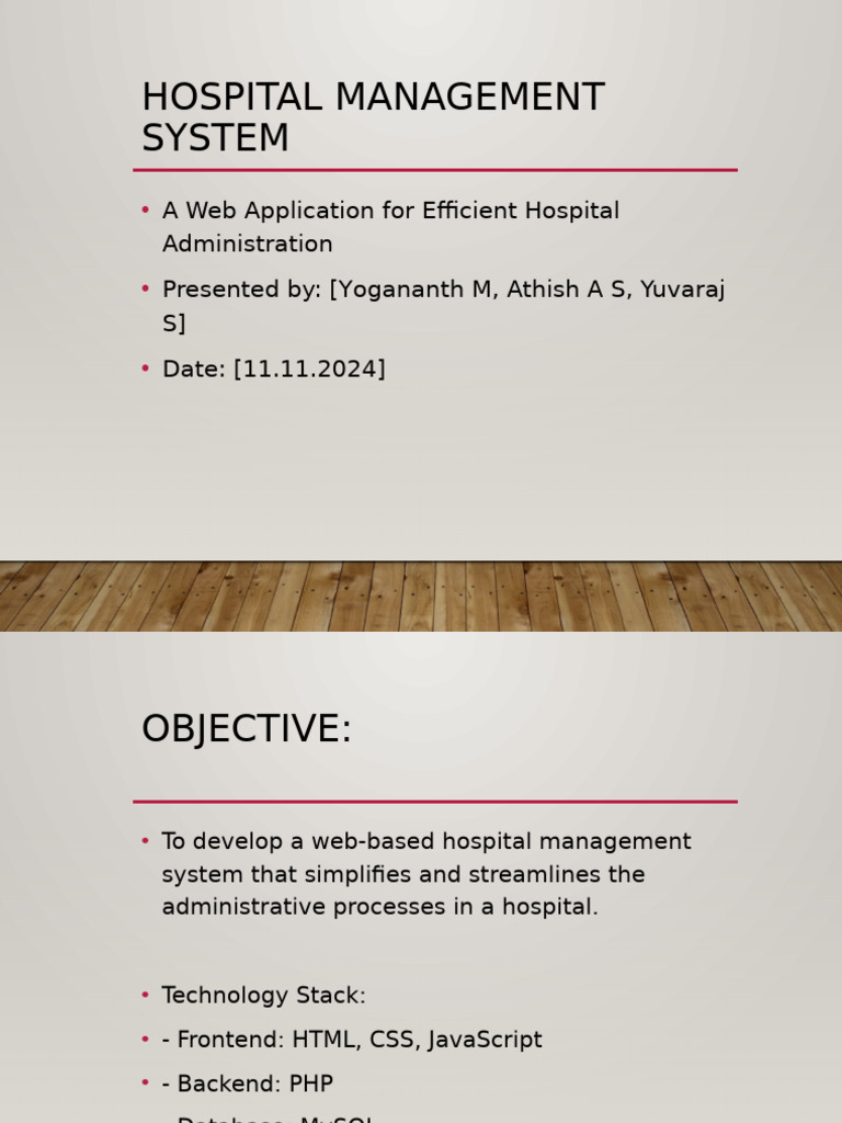 Hospital Management System | PDF